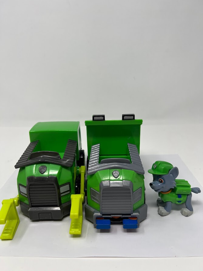 Paw Patrol Rescue Pup Rocky Recycle Truck Vehicle Figures 3pc Lot | eBay