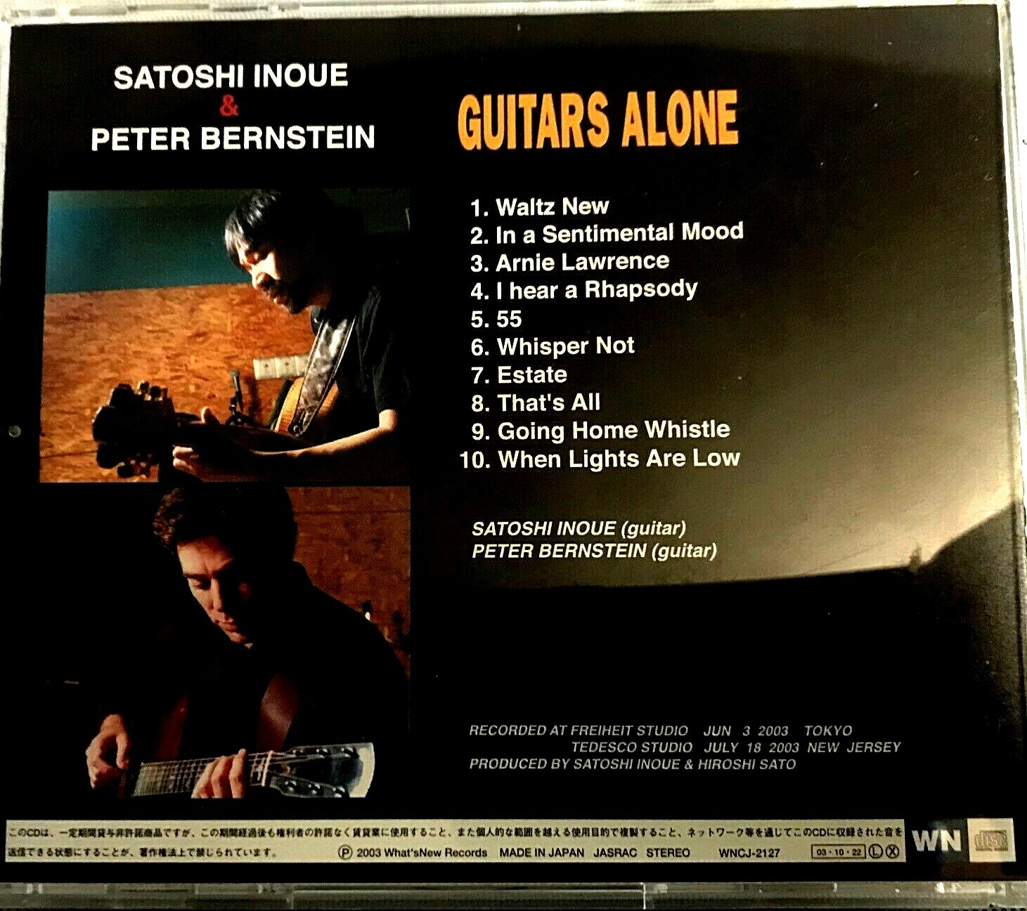 Peter Bernstein & Satoshi Inoue CD - Guitars Alone - What's New, 2003 ...