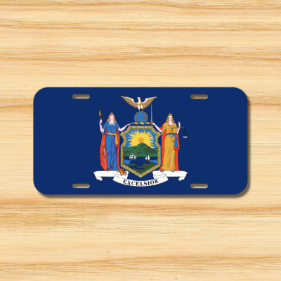 New York State Flag License Plate Vehicle Auto Tag Manhattan NY FREE ...