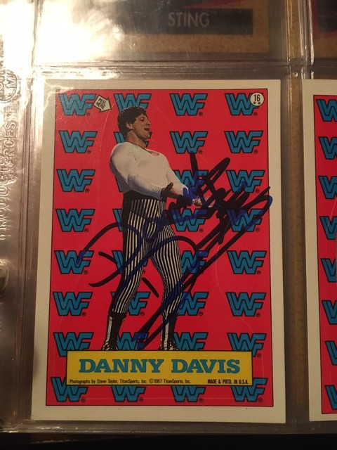Signed WWF Dangerous Danny Davis RookieSticker Card 1987 Topps ...