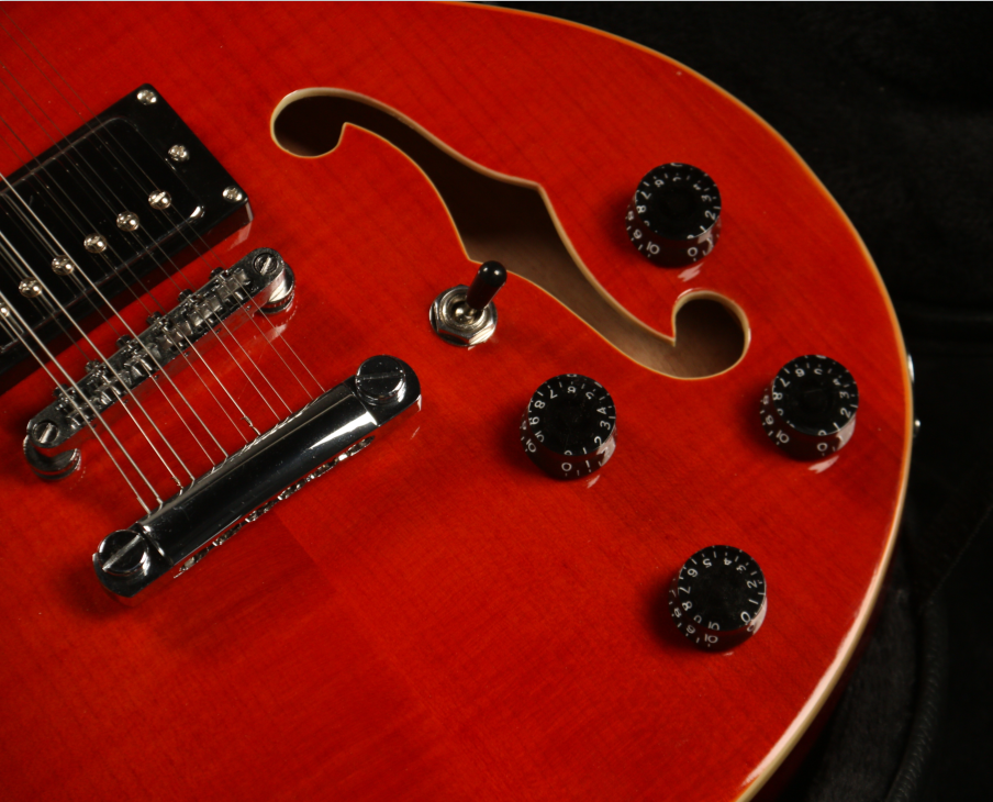 12-string Semi Hollow Body Electric Guitar Red Color Chrome Hardware ...