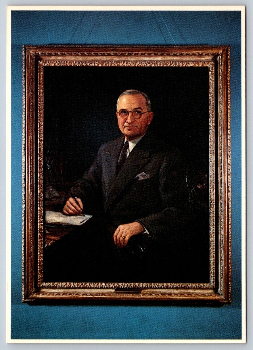 President Harry Truman Portrait By J Slavin, Library, Independence MO ...