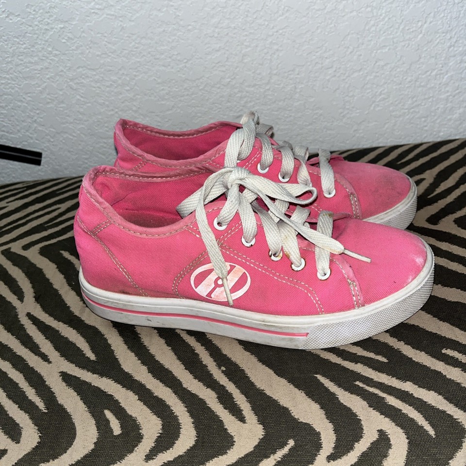 Heelys Canvas Sneakers Launch Wheeled Shoes Hot Pink w/white laces Kids ...