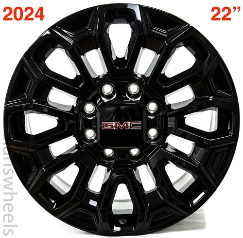 4 New GMC Sierra 2500 3500 22” Factory OEM Gloss Black Wheels Rims ...