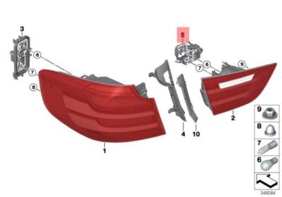 Genuine BMW F34 Bulb Holder Rear Light In Trunk Lid Right OEM ...
