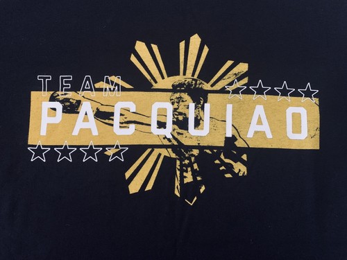 Team Pacquiao T-Shirt (M) Black with Gold Team Pacquiao Graphics on ...