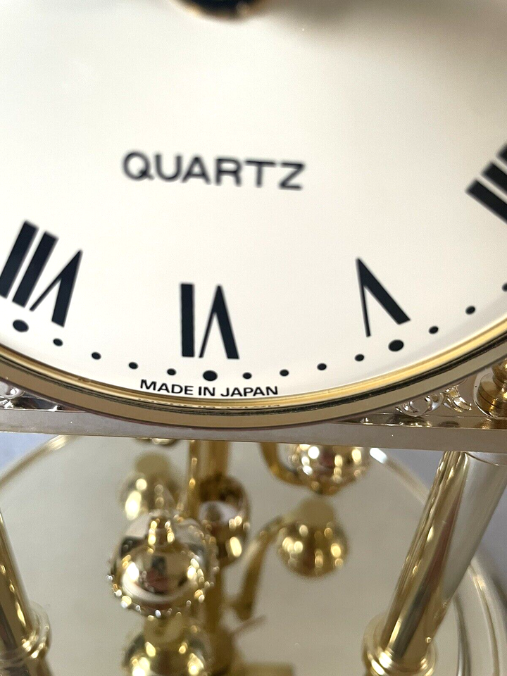 Vintage Elgin Glass Dome Rotating Pendulum Quartz Anniversary Clock ...