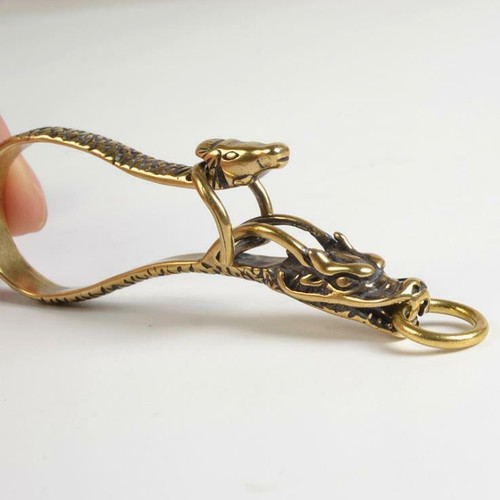 Solid Brass Dragon Keychains Hook Dragon Key Holder Key Clip Key Chain ...