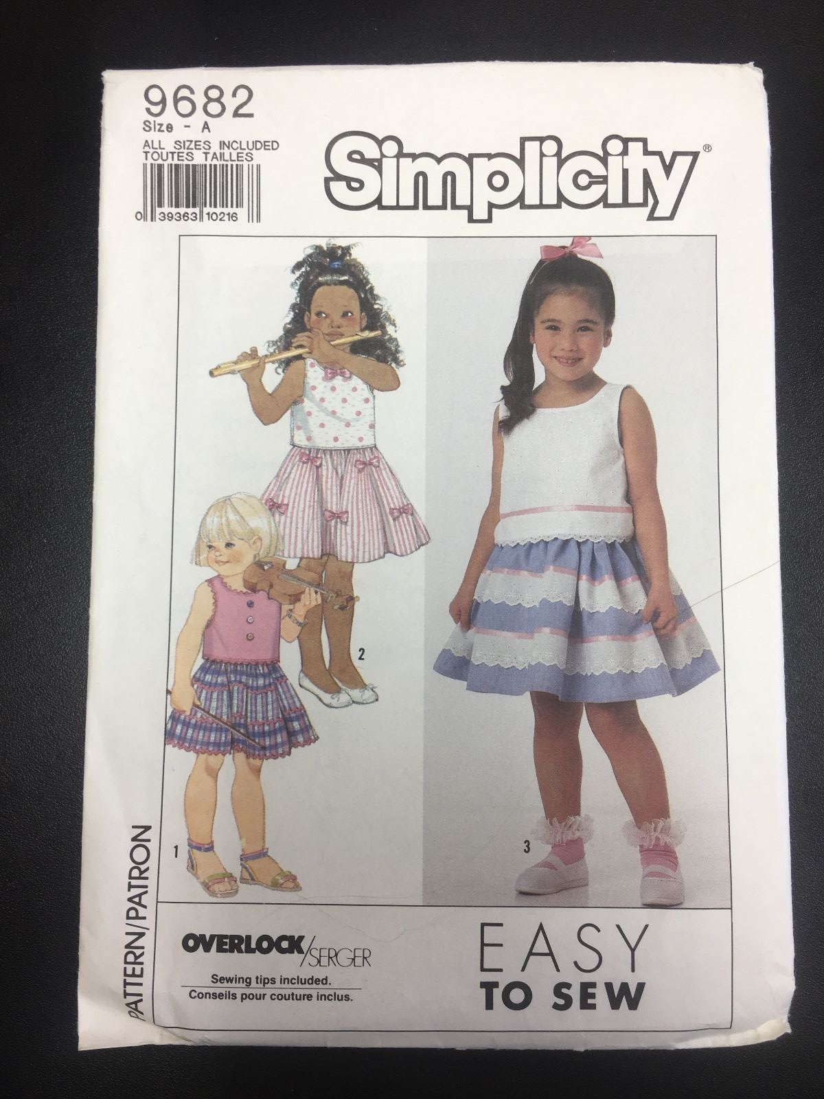 Simplicity #9682 Child's Skirt & Tops w/ Trim Variations - Sizes 3-6X ...