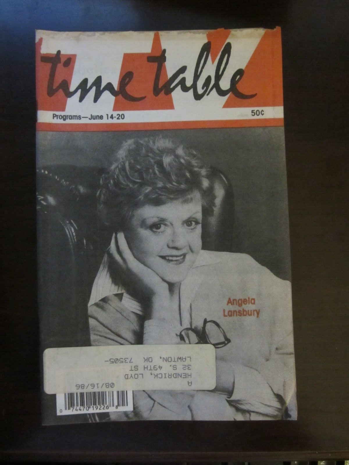 TV Guide Time Table Regional Magazine June 1986 Angela Lansbury Murder ...