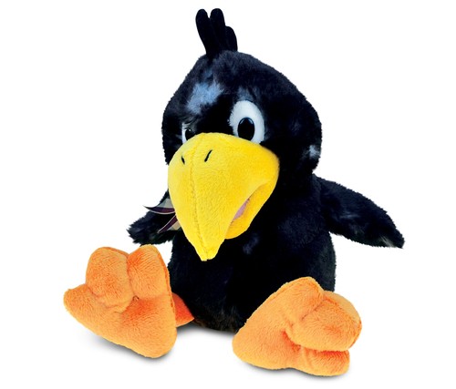 DolliBu Plush Crow Stuffed Animal - Soft Fur Sitting Playtime Plush Toy ...