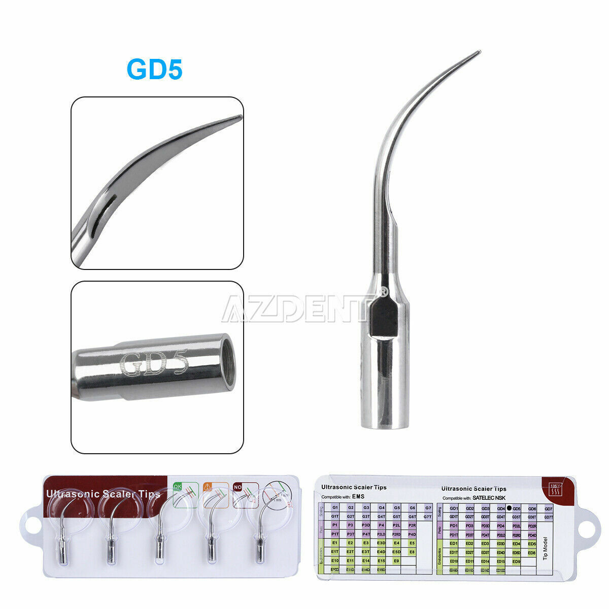 Dental Ultrasonic Scaler Tips Endo Perio Scaling Tooth Cleaner fit EMS ...