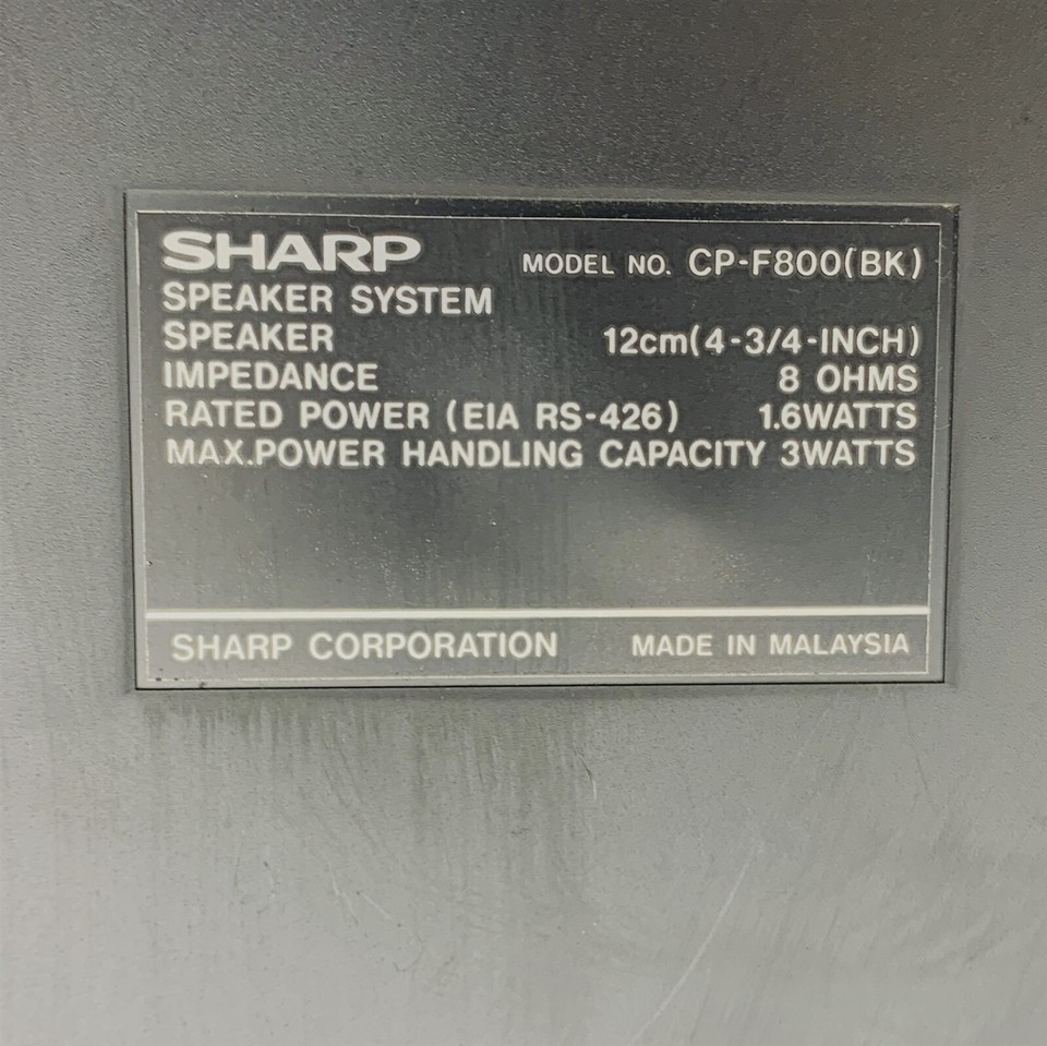 Sharp SG-F800 Black 33/45 RPM Record Player 2-Slot Cassette AM-FM Radio ...