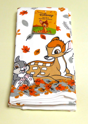 Disney Autumn Fall Bambi and Thumper Set of 2 Kitchen Towels | eBay