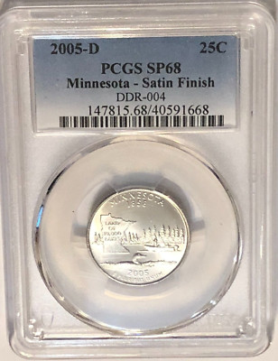 2005 D Minnesota Extra Tree Error Quarter Satin Finish PCGS SP68: DDR ...