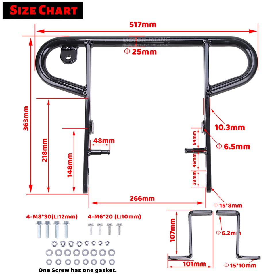 For 2006-2023 Yamaha Raptor 700R / 700 ATV Wide Grab Bar Rack Mounted ...