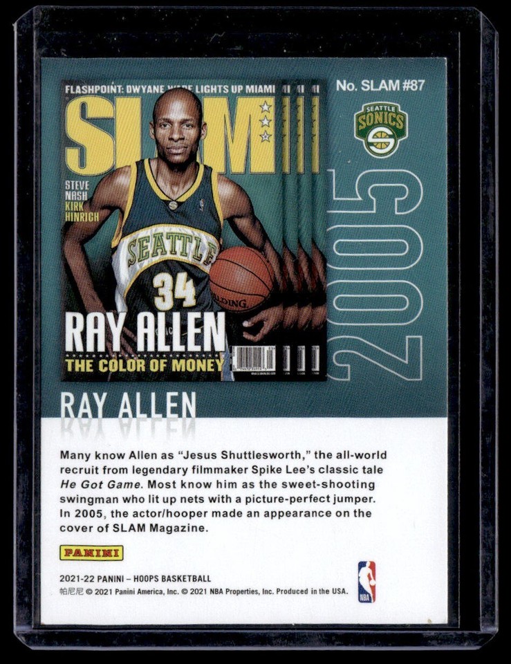 Ray Allen SLAM - 2021-22 Panini NBA Hoops # SLAM 87 NM+ HOF | eBay