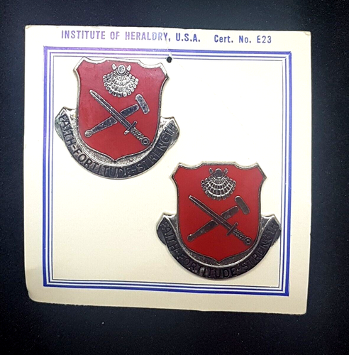 Set of 2 - Institute of Heraldry 483rd Engineer Battalion E23 Unit | eBay