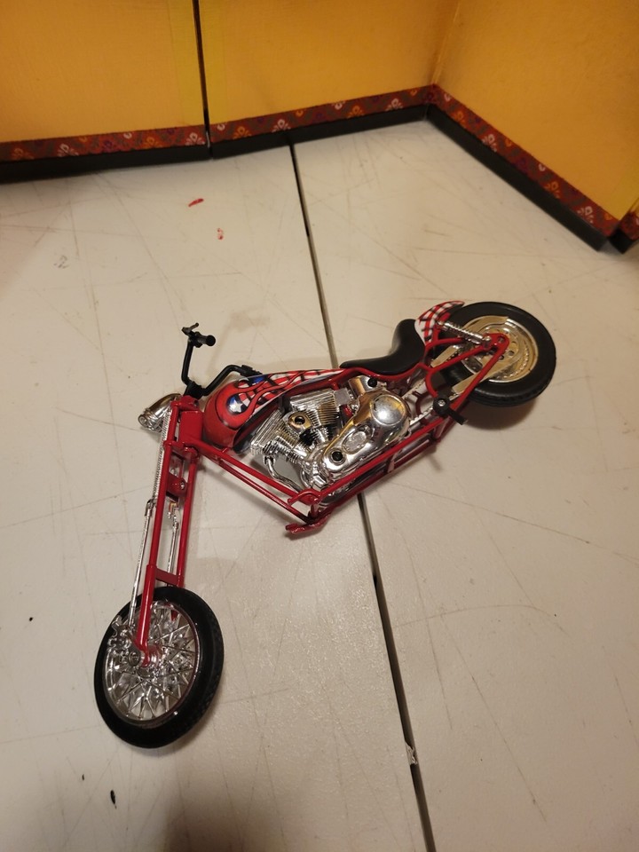 Rare NewRay 1995 Chopper Motorcycle Low rider 10” Long American Flag ...