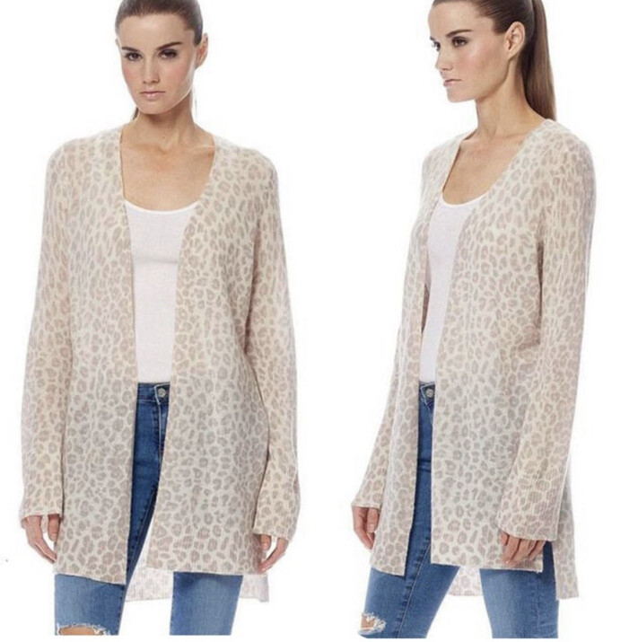 360 Cashmere Sophie Leopard Cardigan Size XS - Gem