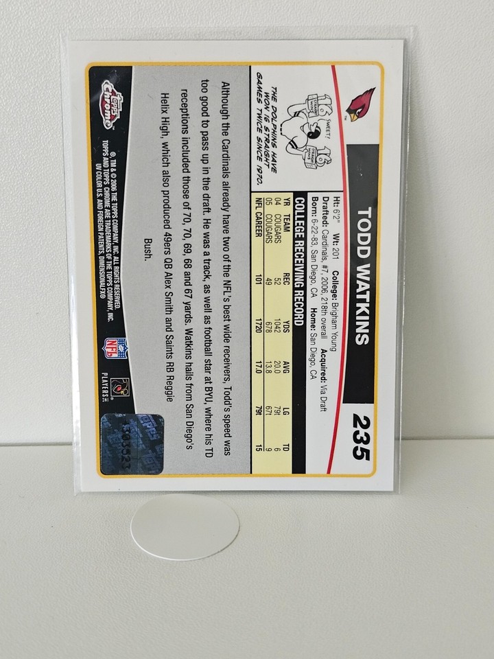Todd Watkins- 2006 Topps Chrome Rookie Card Auto | eBay