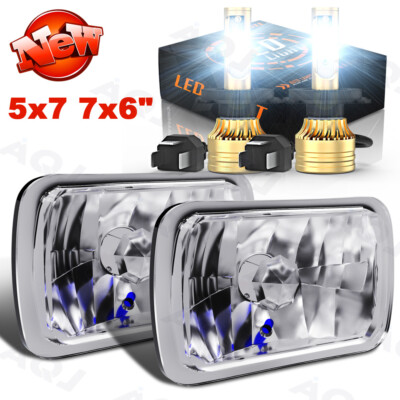 7"X6" inch Sealed Beam Headlight Conversion High/Low Beam+ 9003 H4 LED ...