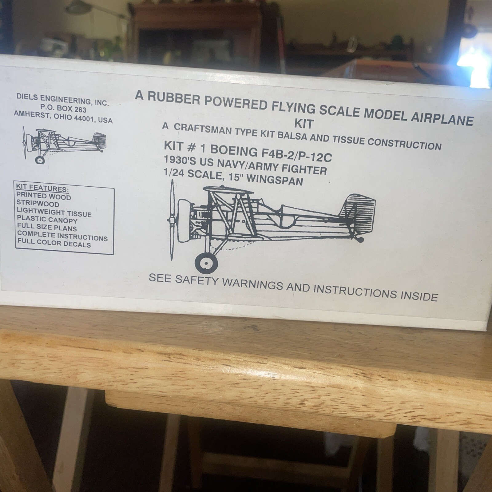 Diels Engineering BOEING F4B-2/P-12C Balsa Wood Model Kit 15" Wingspan ...
