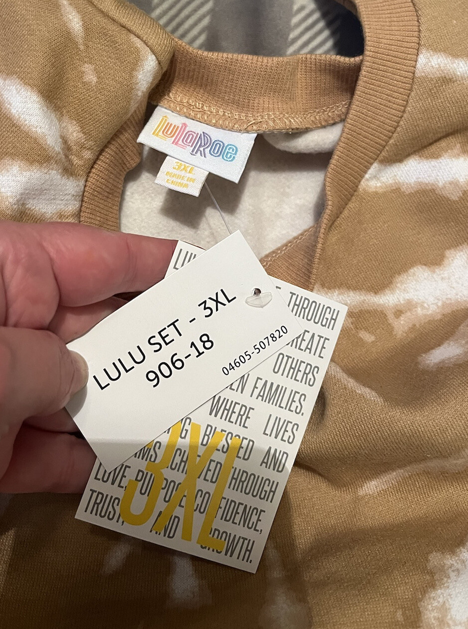LuLaRoe 3XL LuLu Set - Camel & White Tie Dye All Over, Two Piece Set ...