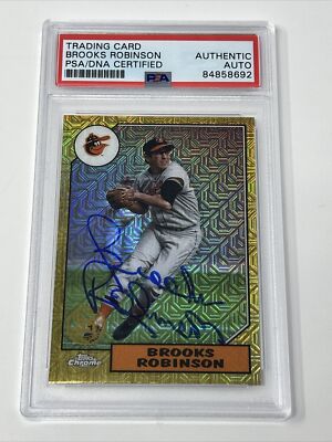 Signed 2022 Topps Series 2 87 Topps Chrome MOJO Brooks Robinson Auto ...