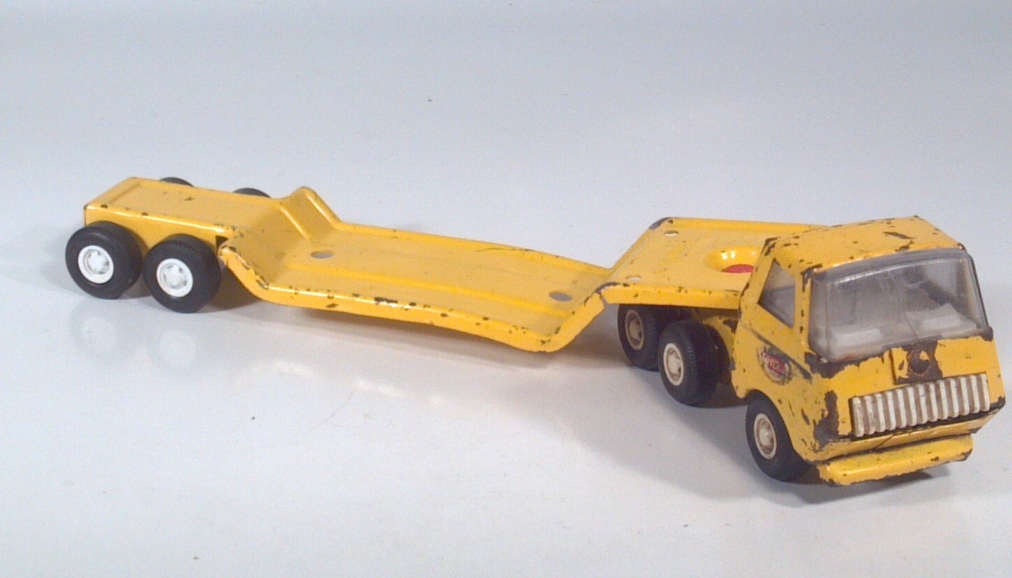 Vintage Tonka Semi Lowboy Low Deck Flatbed Trailer Truck 11" Steel ...