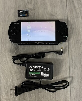 BLACK Sony PSP 3000 System w/ Charger, Battery, & Memory Card Bundle ...