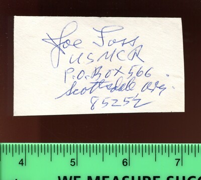 Joe Foss American Fighter Pilot Ace & South Dakota Governor Signed Cut ...