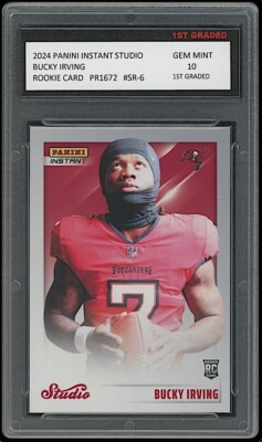 Bucky Irving 2024 Panini Instant Studio 1st Graded 10 NFL Rookie Card ...
