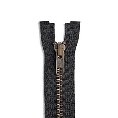 20” Black Zipper Metal Zipper Black 20 inch Antique Brass Metal Heavy ...