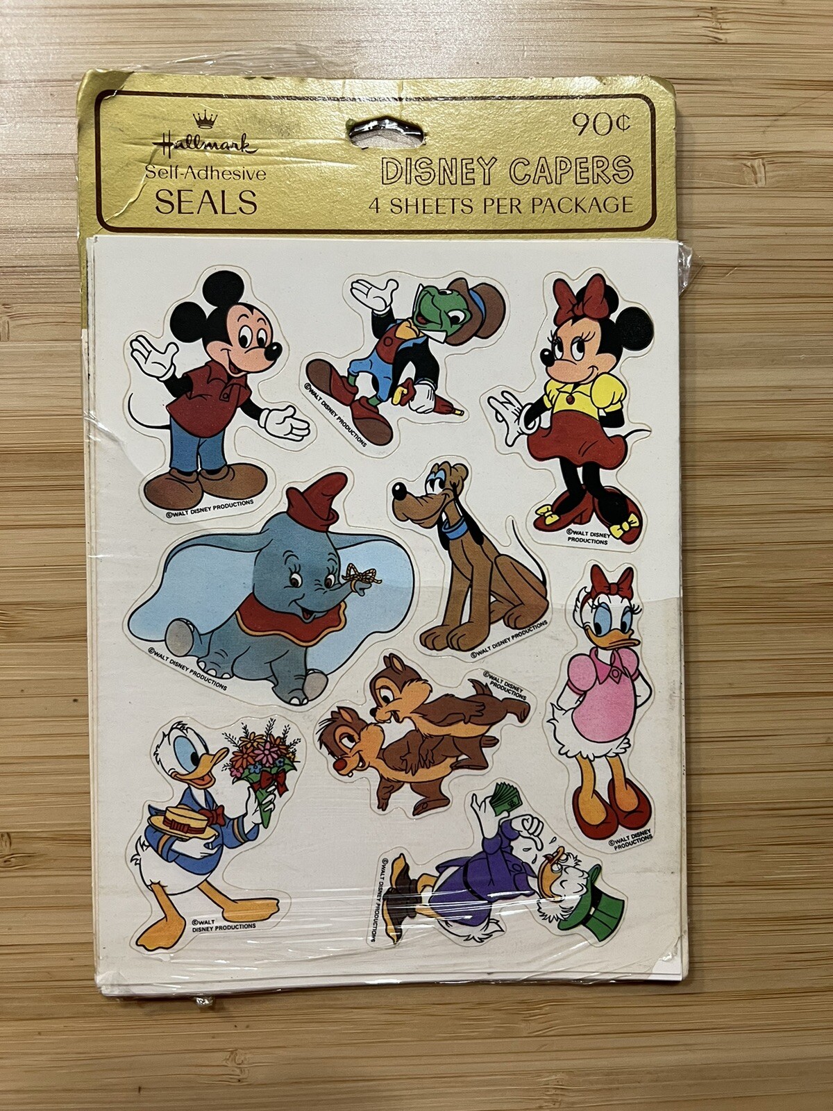 Vintage Hallmark Disney Capers Stickers 3Sheets Mickey Mouse NOS Donald ...