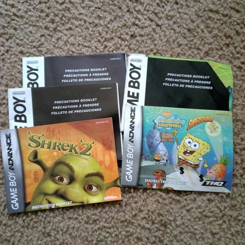 Nintendo Game Boy Advance Booklets Lot Shrek 2 Sponge Bob Scooby Doo ...