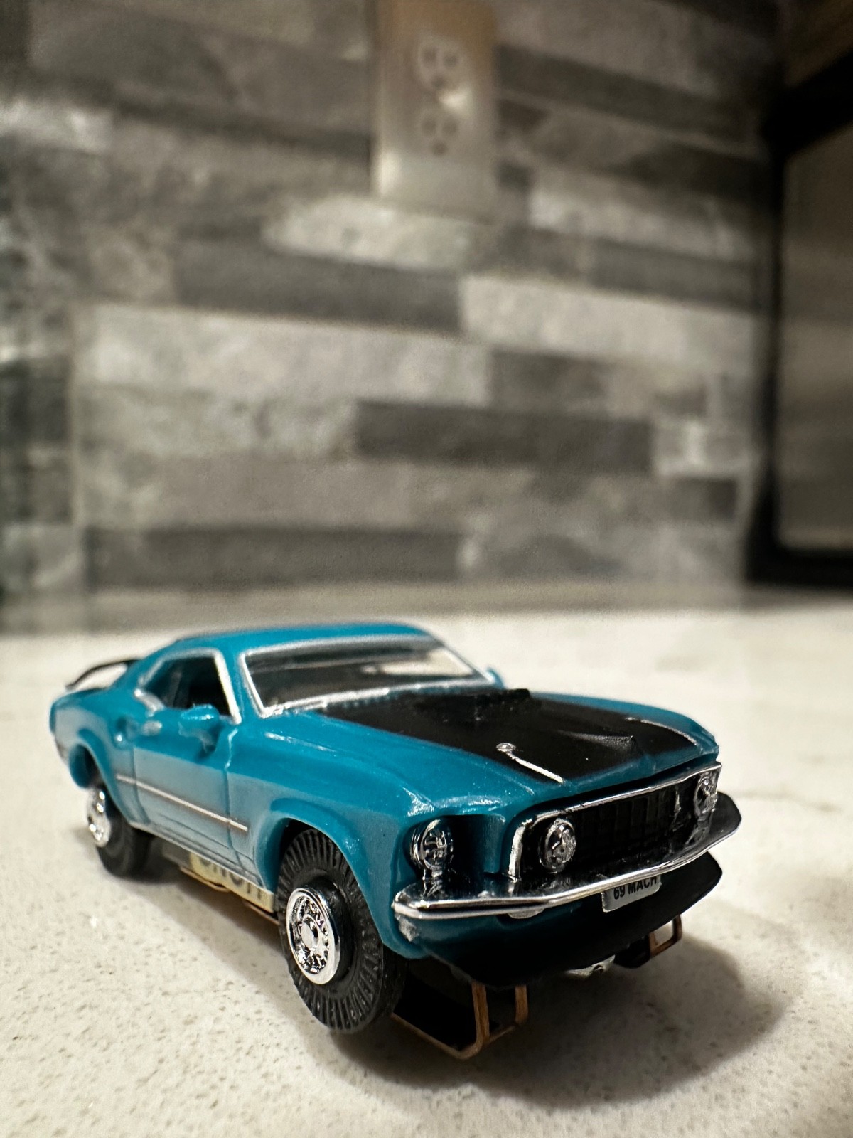 Road Race Replicas, Blue/Gold 1969 Mach 1 Ford Mustang HO Slot Car ...