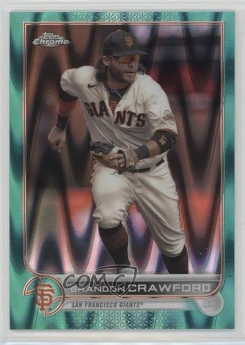 2022 Topps Chrome Sonic Aqua RayWave Refractor /199 Brandon Crawford ...