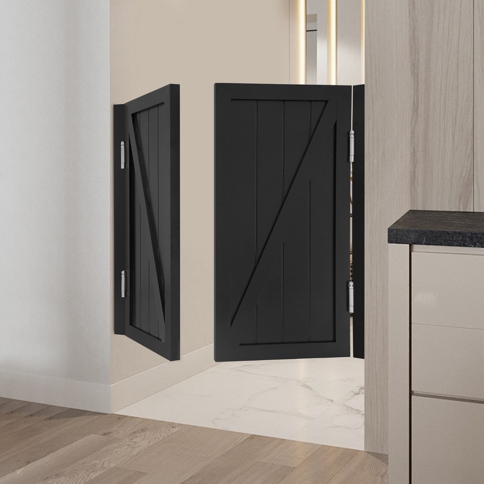 Modern Pine Wood Partition Door, 180° Swing Space Divider, Durable ...