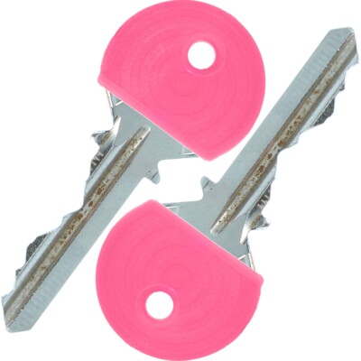 NEON PINK KEY CAP Bright Highlighter Fluorescent House Lock Door Round ...