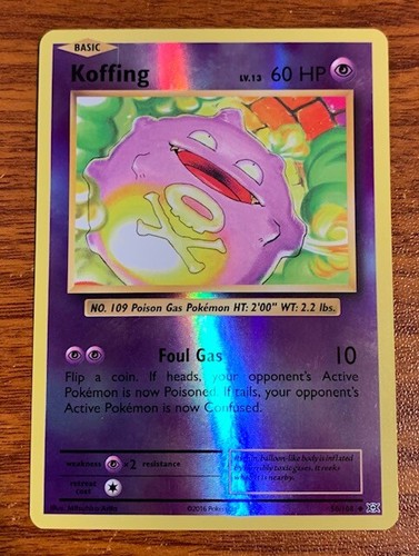 2016 Pokemon Evolutions Holo Reverse Foil Koffing #50/108-Used Free ...