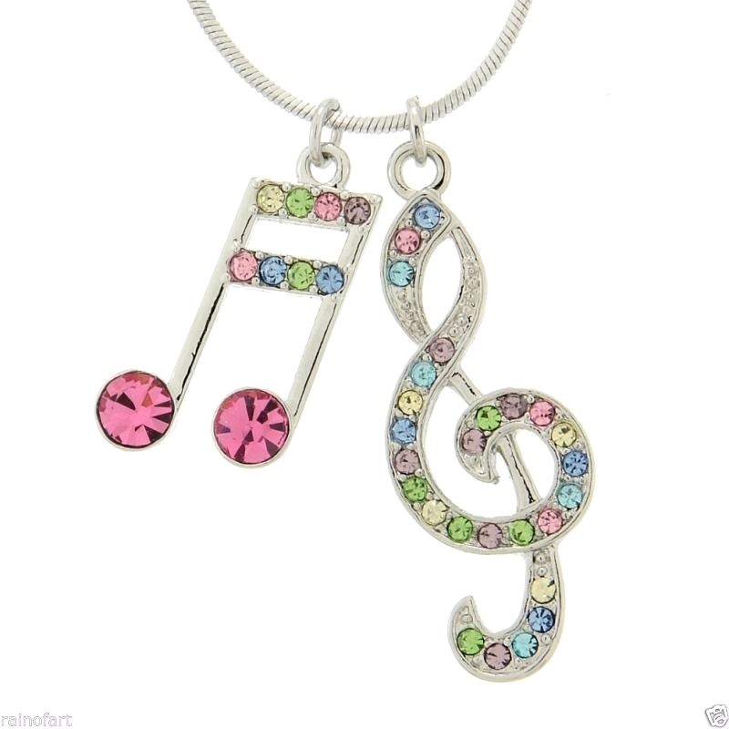 Treble Clef 16th Note Made With Swarovski Crystal Music Multicolor ...