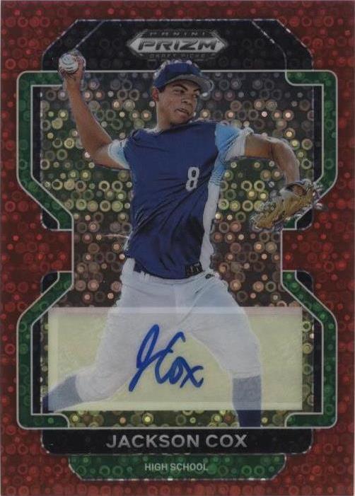 2022 Panini Prizm Draft Picks - Jackson Cox #PDP50 Red Donut Circle ...