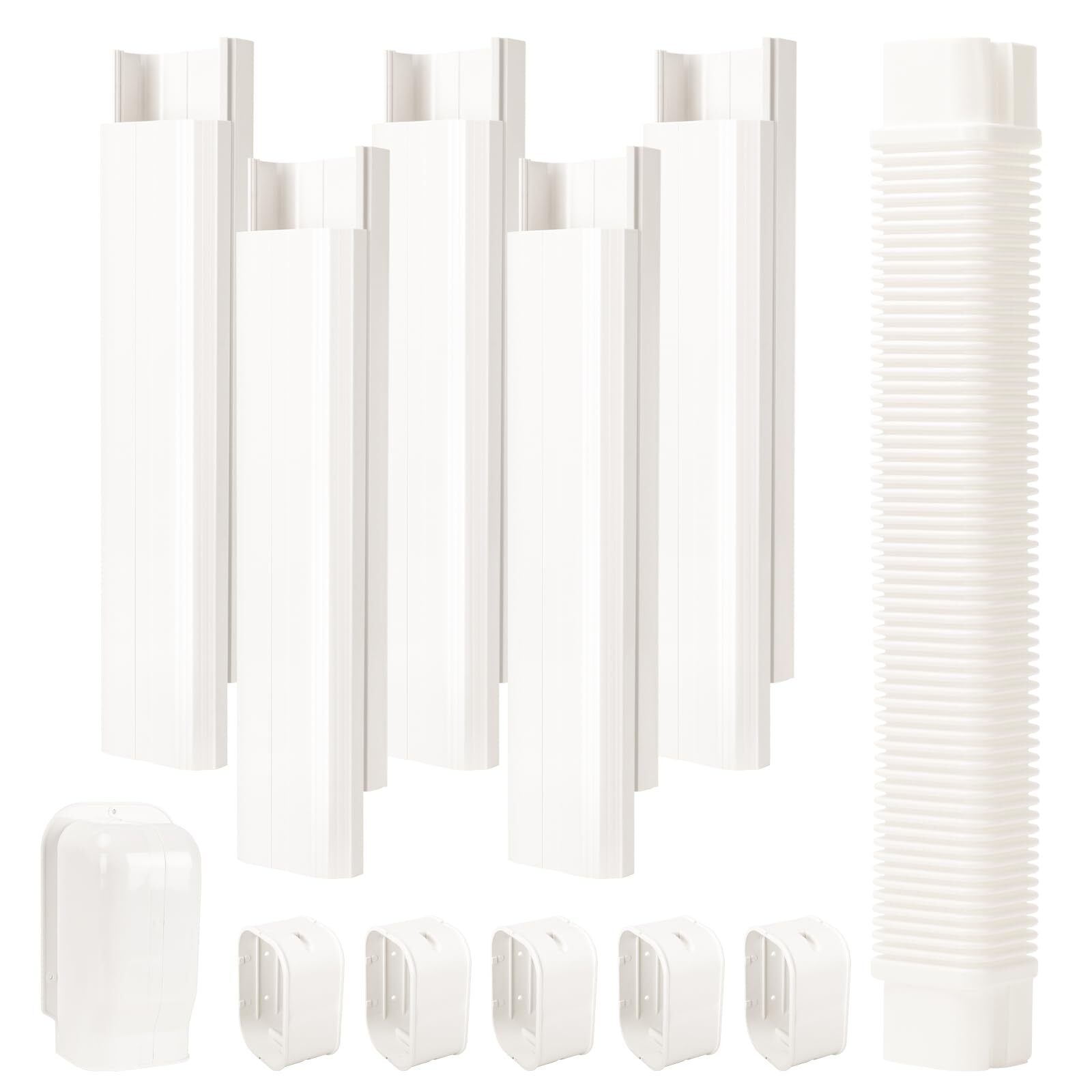 4" W 9 Ft Line Set Cover Kit for Mini Split Air Conditioner Decorative ...