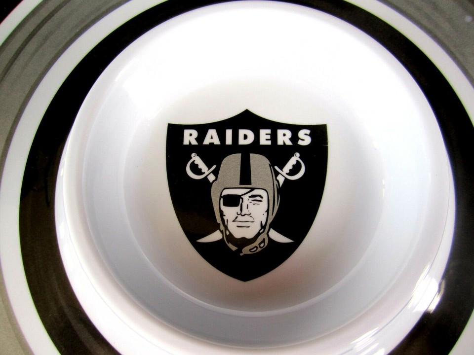 OAKLAND RAIDERS Plastic SERVING Platter Tray Plate Chip N Dip NEW 13 3/ ...