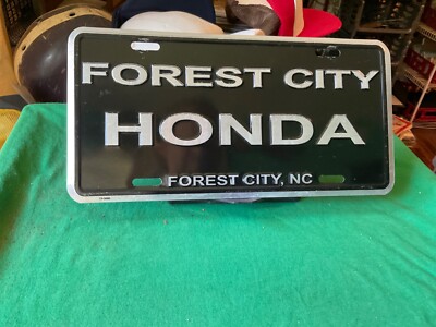 Dealership License Plate Forest City Honda NC Vintage Metal | eBay
