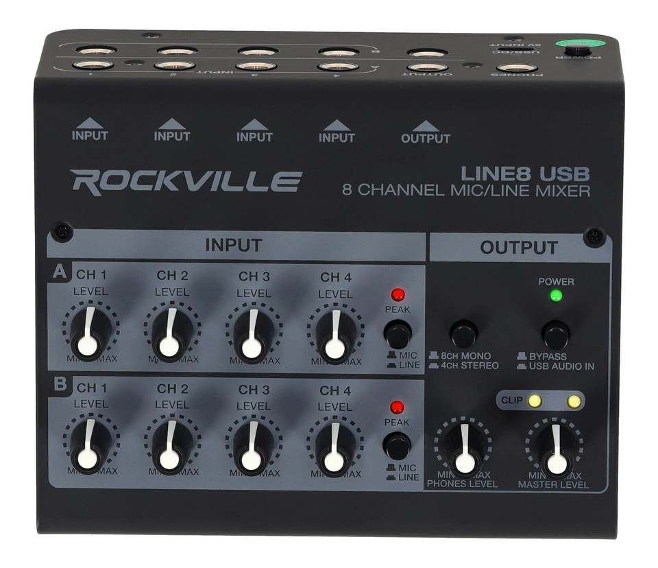 Rockville Line8 USB 4-Person Podcast Podcasting Recording Kit w/Mics ...