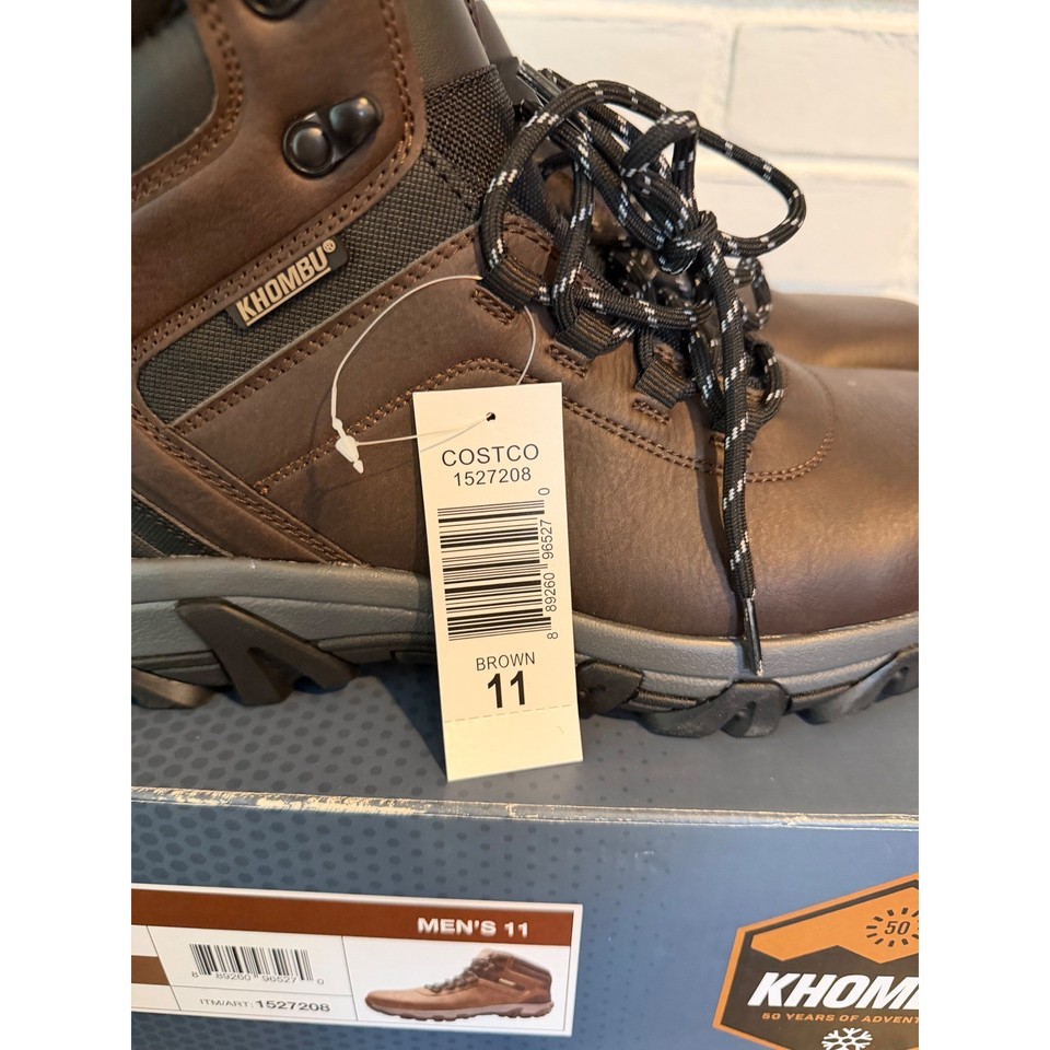 NWT Khombu Lincoln Mens Hiking Boots Brown Size 11 Rugged Trail Shoes ...