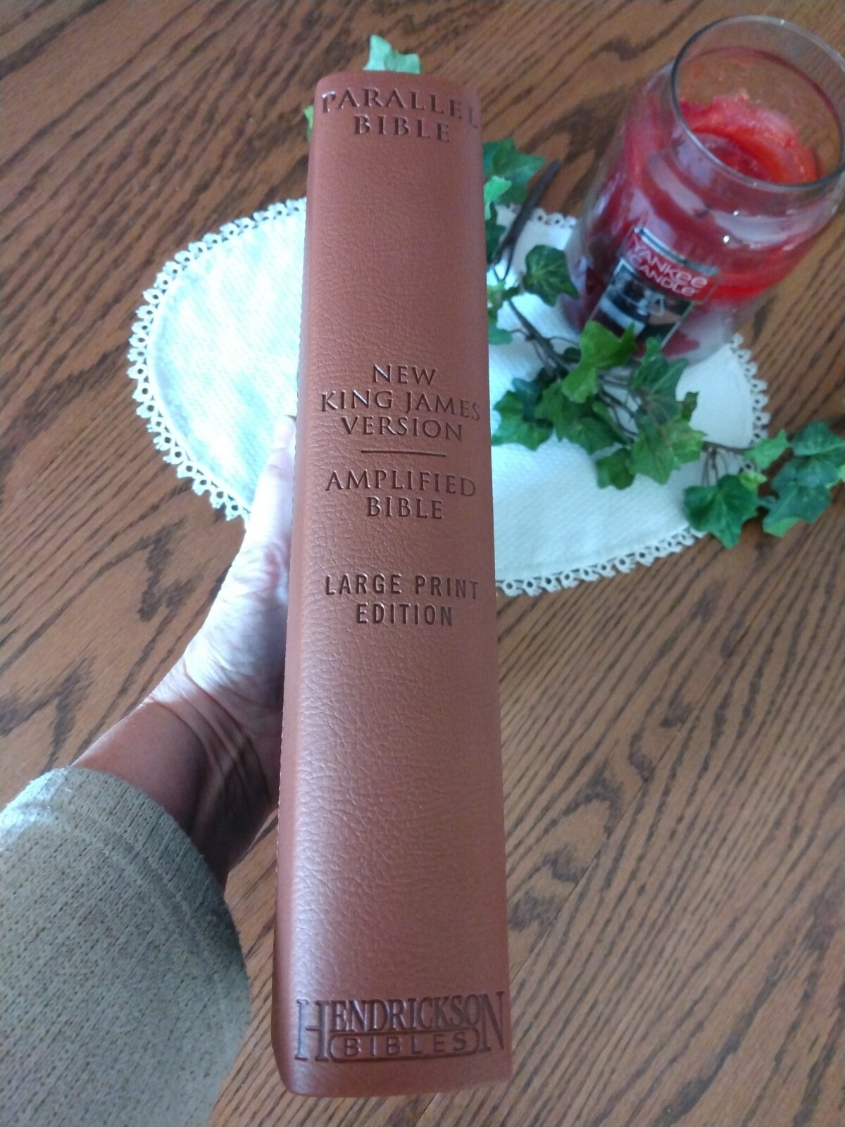 NKJV & Classic Amplified LARGE PRINT 1987 AMPC Parallel Bible Brown/Blu ...