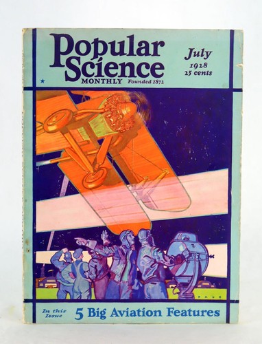 Popular Science Vintage Magazine July 1928 Ads Cover Art Train Recovery ...